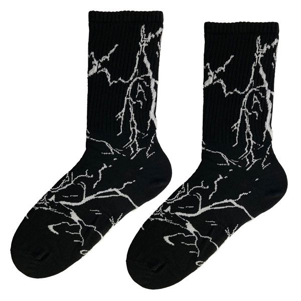 جوراب ساقدار طرح رعد و برق مشکی کد PH947 - فروشگاه زوین